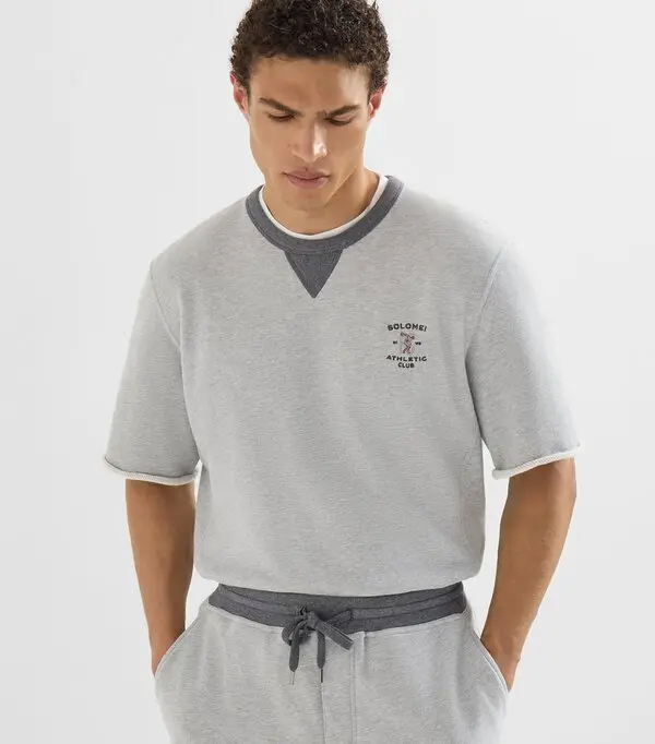 Brunello Cucinelli Cotton Logo Short-sleeve Sweatshirt