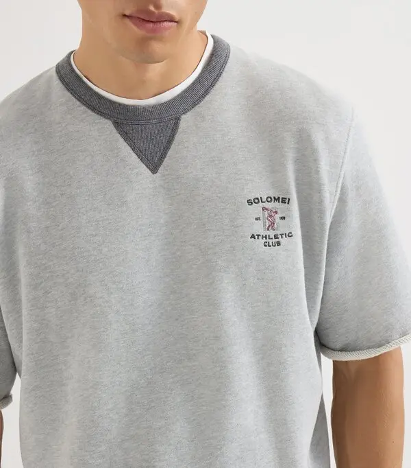 Brunello Cucinelli Cotton Logo Short-sleeve Sweatshirt
