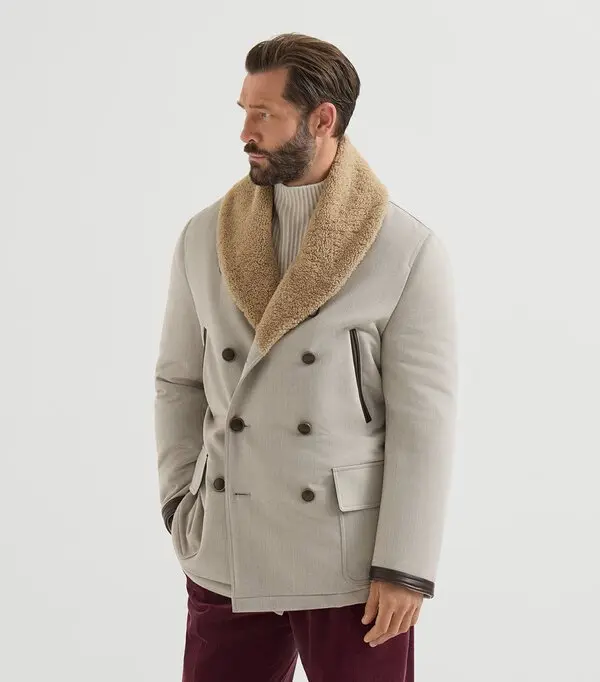 Brunello Cucinelli Wool-cashmere Shearling-collar Jacket