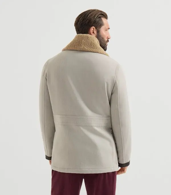 Brunello Cucinelli Wool-cashmere Shearling-collar Jacket