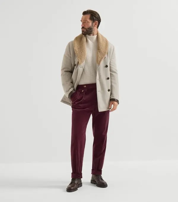 Brunello Cucinelli Wool-cashmere Shearling-collar Jacket