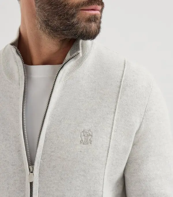 Brunello Cucinelli Cashmere-blend Zip-up Cardigan