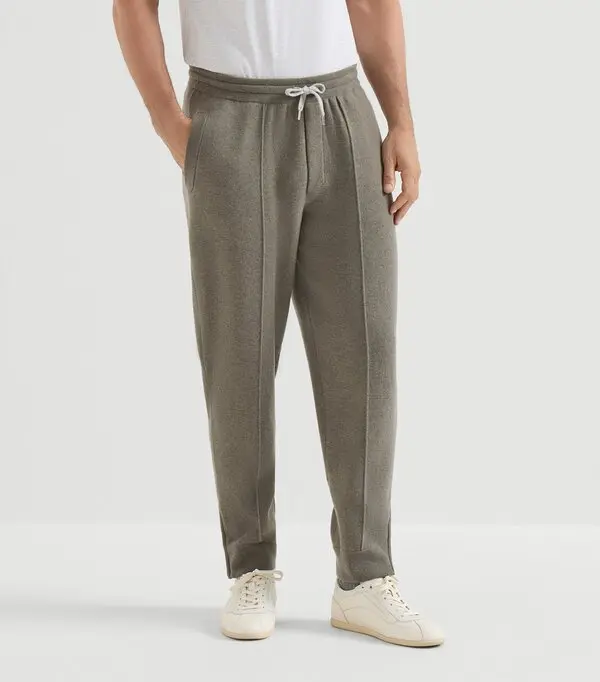 Brunello Cucinelli Cashmere-blend Double-knit Sweatpants