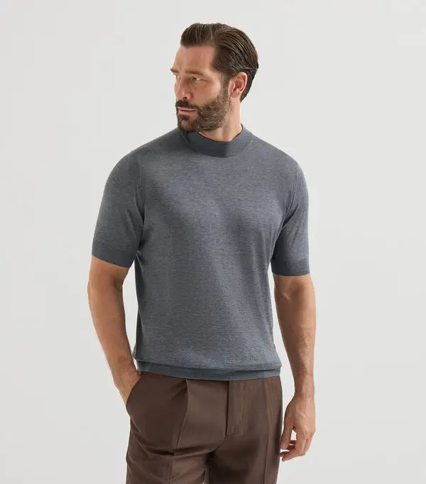 Brunello Cucinelli Silk-cotton High-neck T-shirt