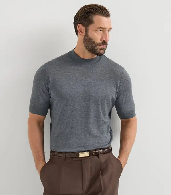 Brunello Cucinelli Silk-cotton High-neck T-shirt