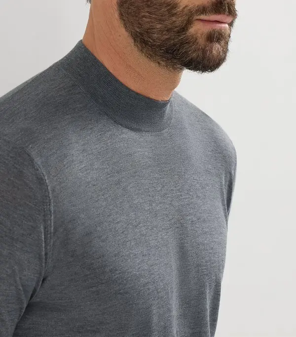 Brunello Cucinelli Silk-cotton High-neck T-shirt