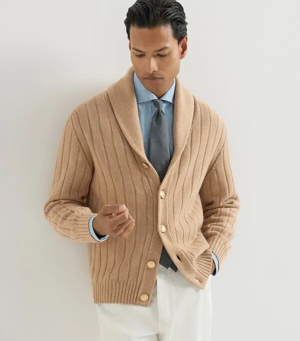 Brunello Cucinelli Cashmere Ribbed Cardigan