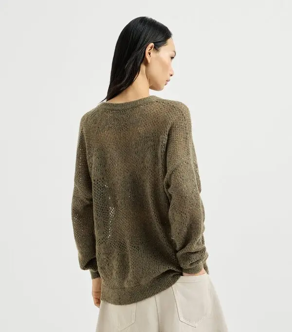 Brunello Cucinelli Open-work Embellished Sweater
