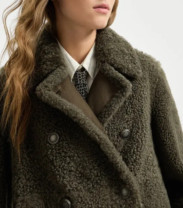 Brunello Cucinelli Shearling Pea Coat