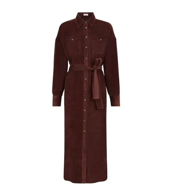 Brunello Cucinelli Corduroy Maxi Shirt Dress
