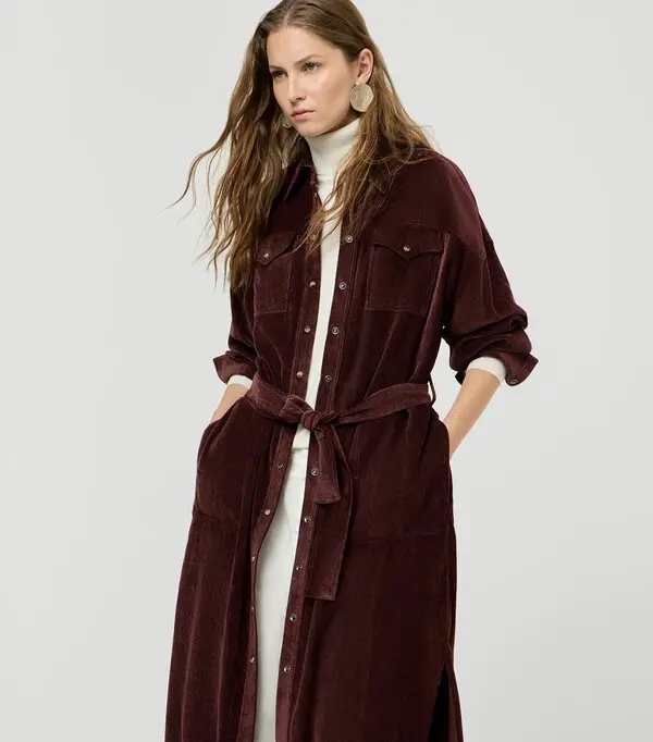 Brunello Cucinelli Corduroy Maxi Shirt Dress
