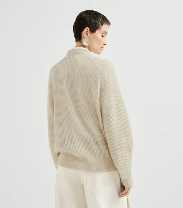 Brunello Cucinelli Rib-knit Embellished Sweater