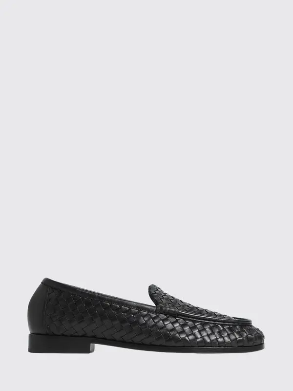 Bottega Veneta Silenzio Lambskin Loafers With Intrecciato Motif - Black