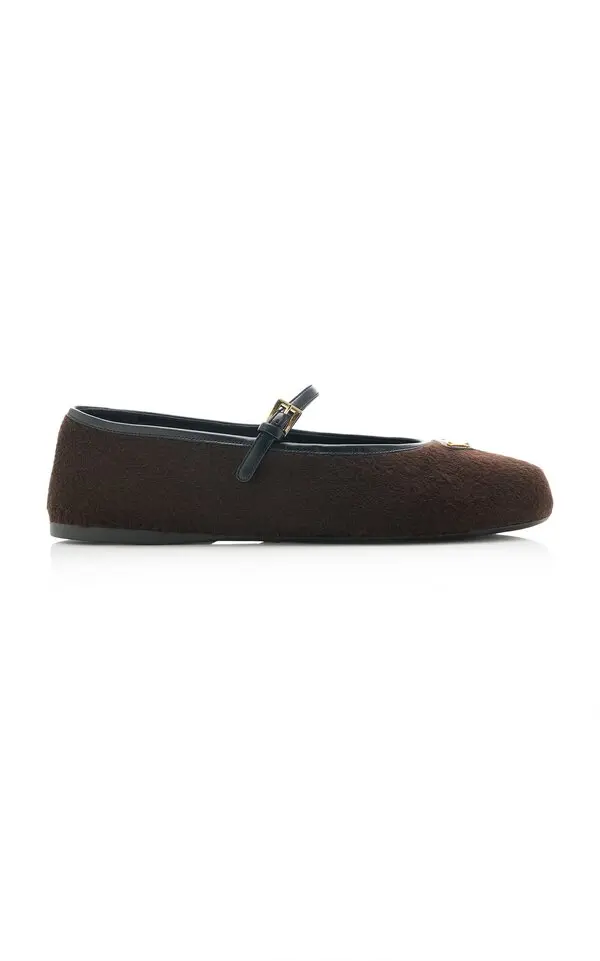 Prada Cashmere Ballet Flats - Brown