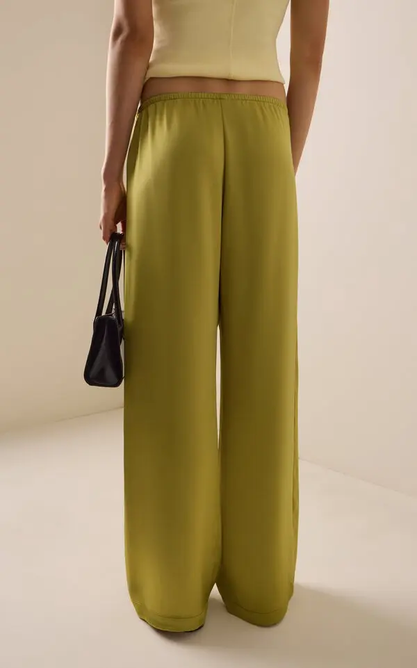 LESET Barb Satin Wide-leg Pants