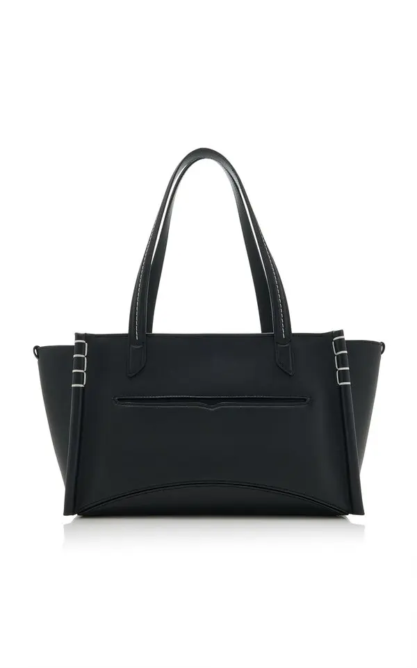 JW Anderson Elongated Loafer Leather Tote - Black