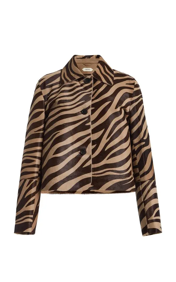 ARMA Emy Cavallino Leather Jacket - Print