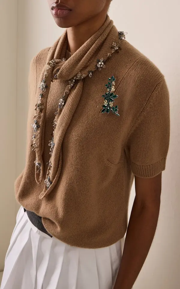 Prada Crystal Flowers Brooch