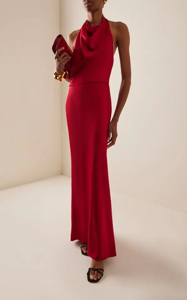 Simkhai Reannon Draped Satin Gown