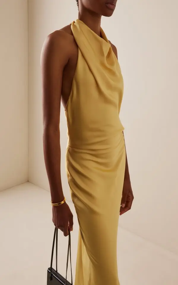 Simkhai Reannon Draped Satin Gown