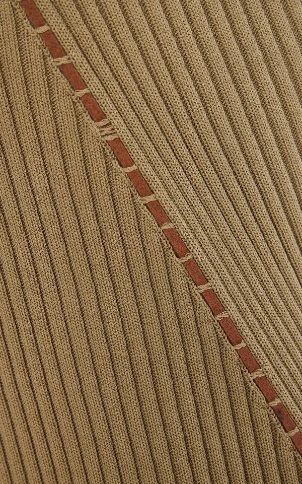 Max Mara Cotton-blend Ribbed-knit Waistcoat