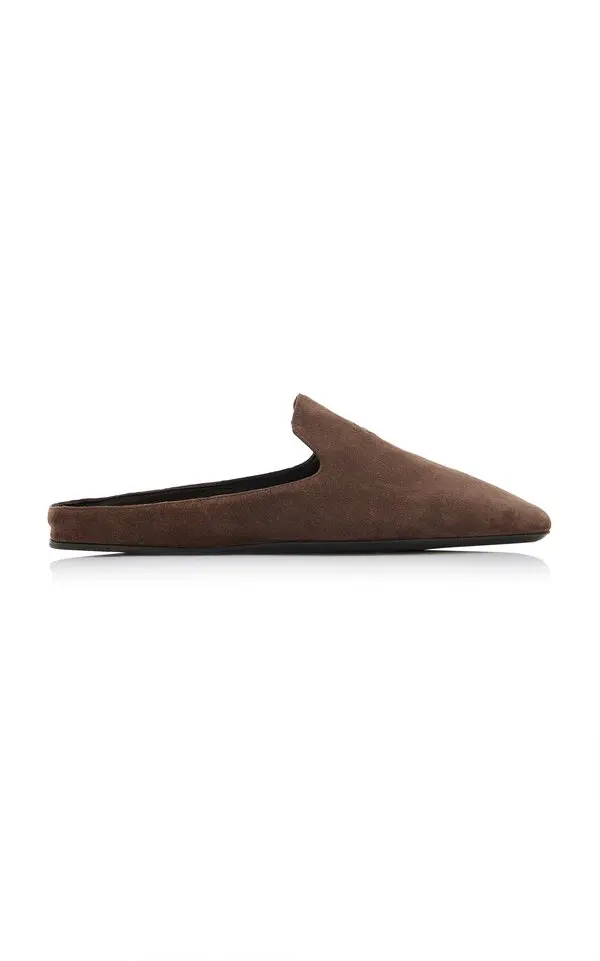 Max Mara Leather Square-toe Mules - Brown