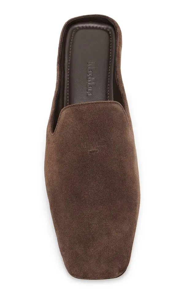 Max Mara Leather Square-toe Mules - Brown