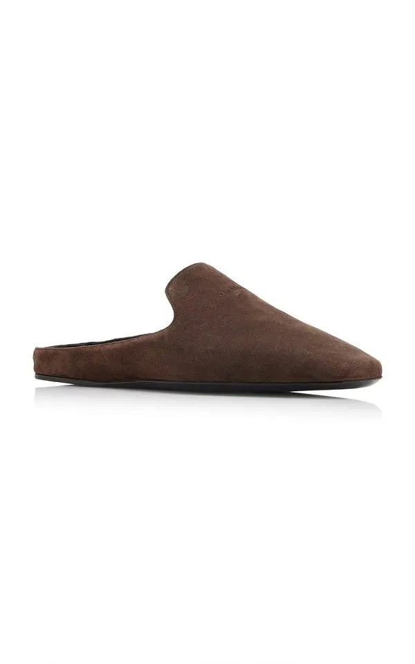 Max Mara Leather Square-toe Mules - Brown