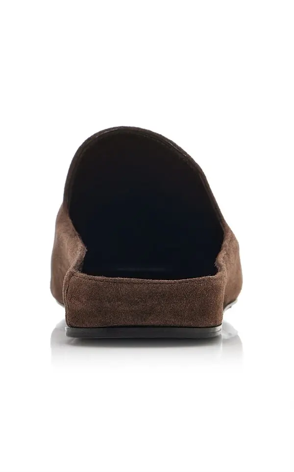 Max Mara Leather Square-toe Mules - Brown