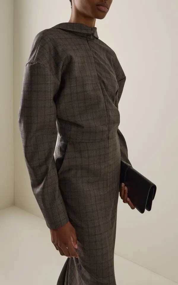 THE LATEST Esmeralda Plaid Wool Maxi Dress