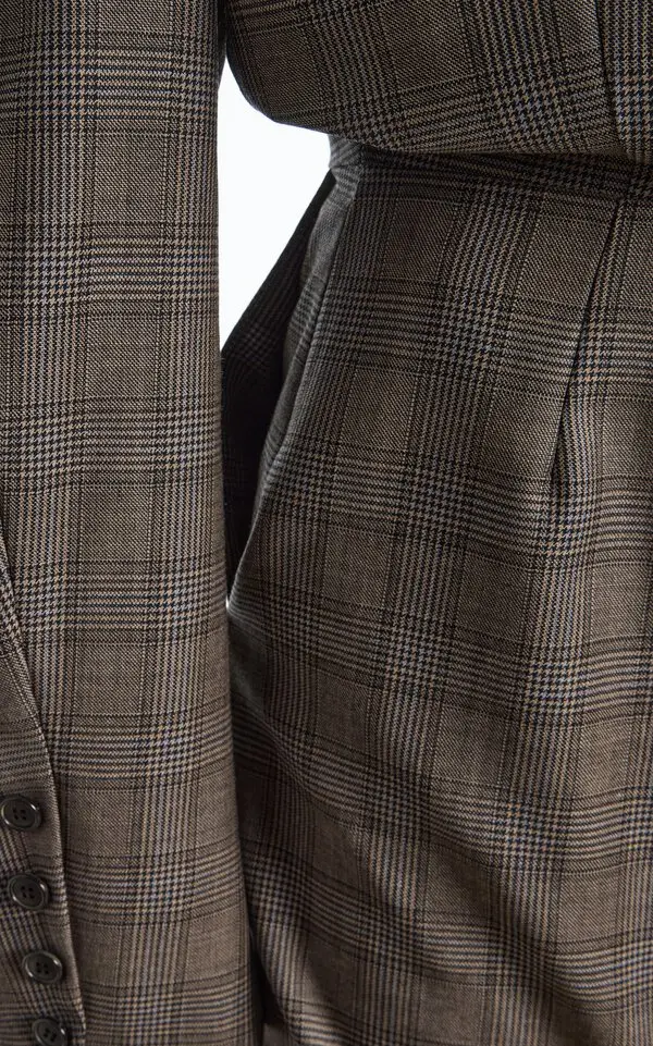 THE LATEST Esmeralda Plaid Wool Maxi Dress