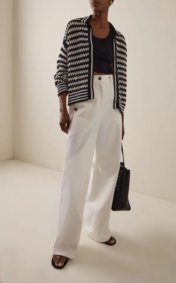 Max Mara Denim Wide-leg Trousers - White