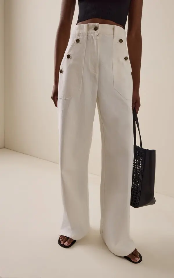 Max Mara Denim Wide-leg Trousers - White