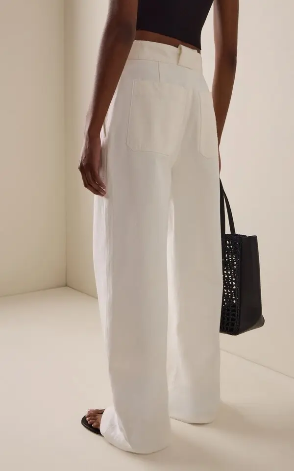 Max Mara Denim Wide-leg Trousers - White