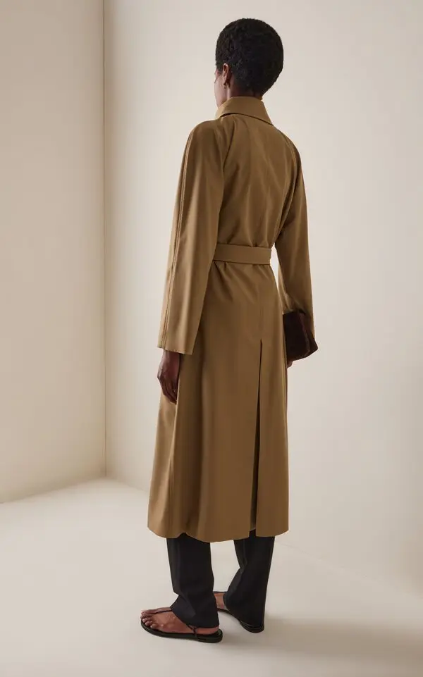 Max Mara Water-repellent Double-breasted Gabardine Trench Coat