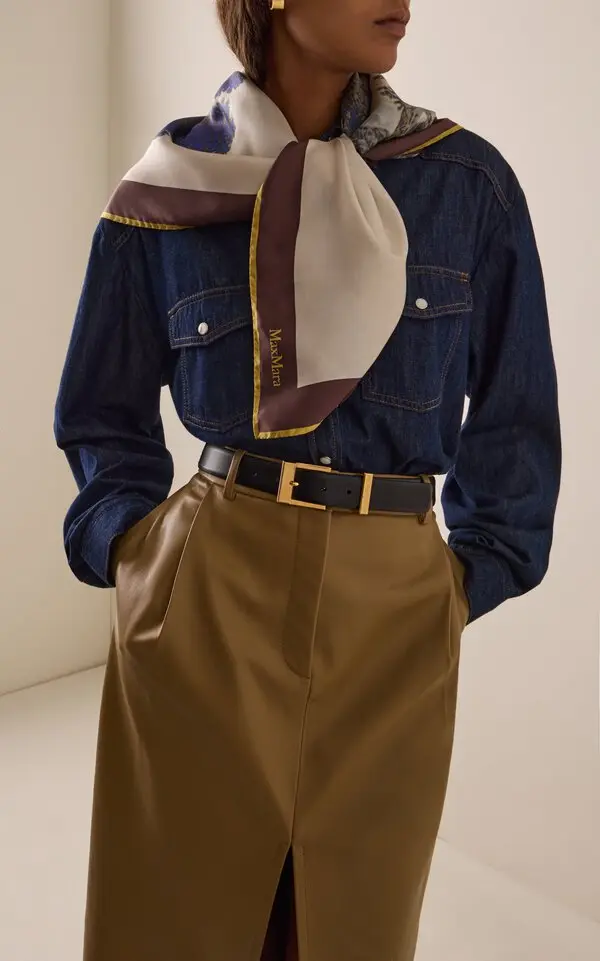 Max Mara Silk Scarf - Brown