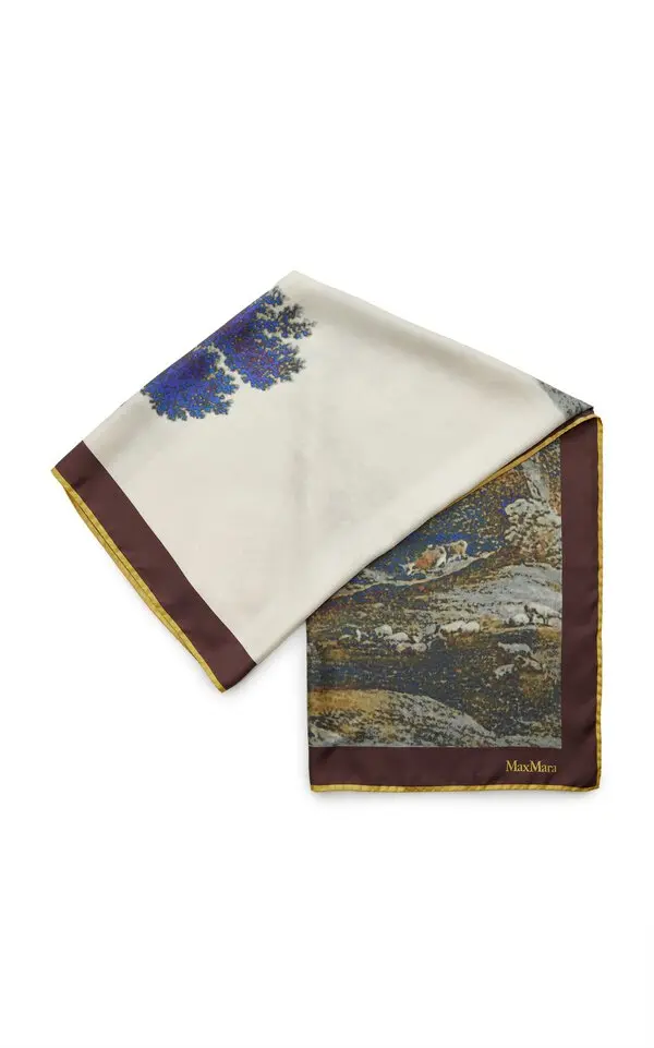 Max Mara Silk Scarf - Brown