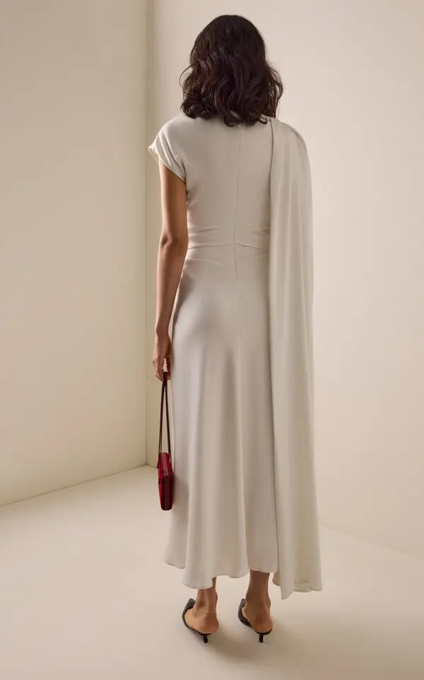 Simkhai Jacka Satin Cape Midi Dress