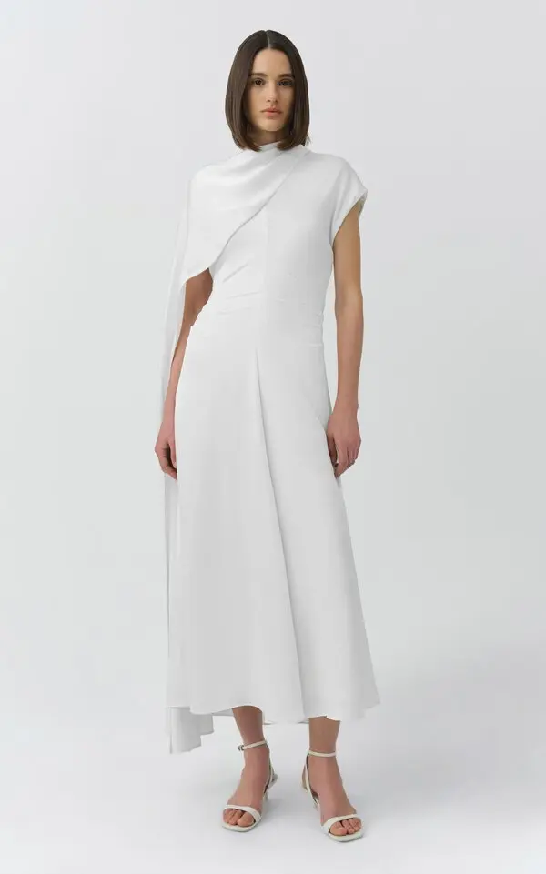 Simkhai Jacka Satin Cape Midi Dress