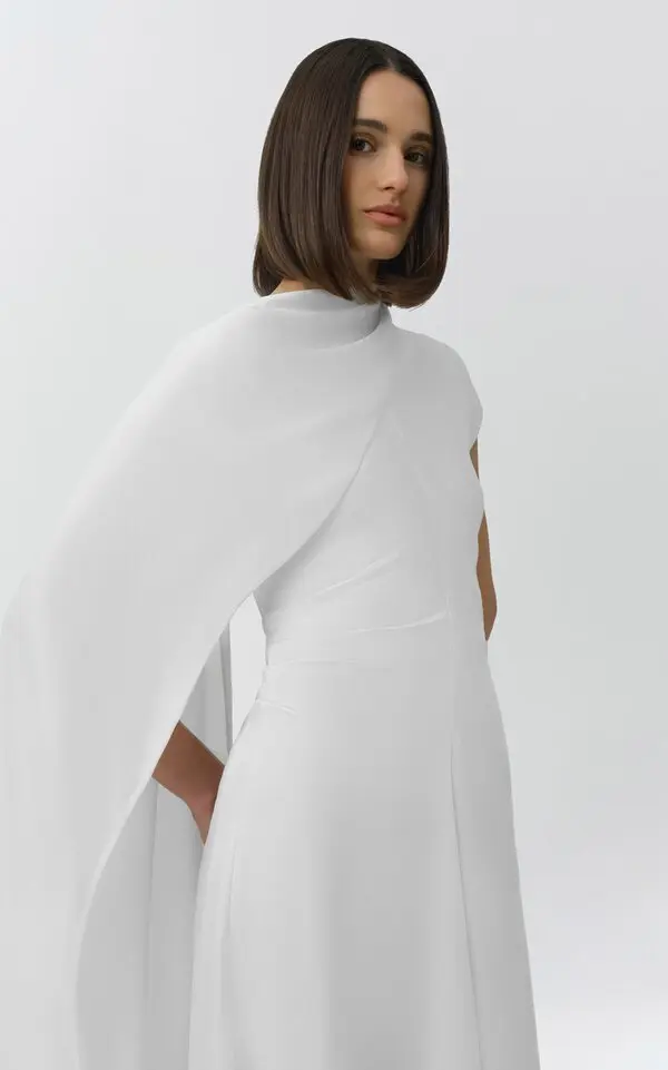 Simkhai Jacka Satin Cape Midi Dress