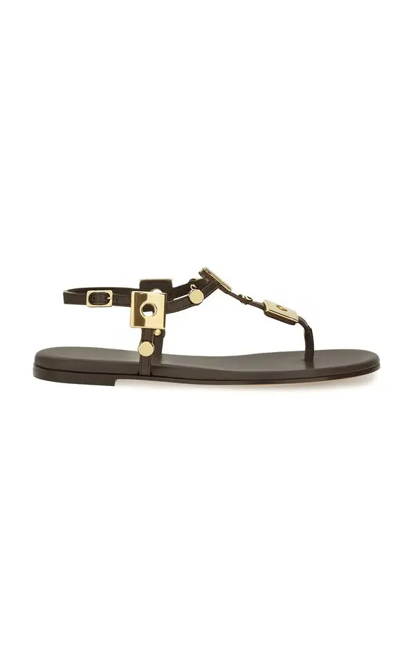 GIANVITO ROSSI Jupiter Leather Sandals - Brown