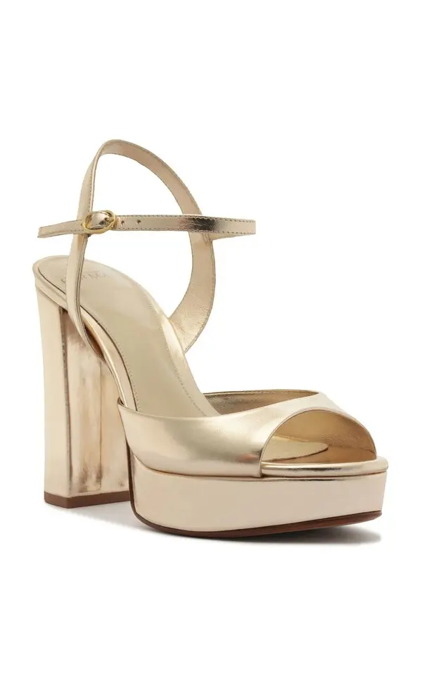 ALEXANDRE BIRMAN Amy Leather Sandals - Gold