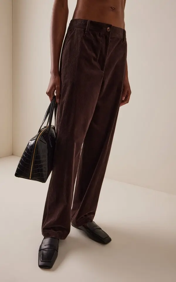Lafayette 148 New York Kent Cotton Corduroy Barrel Leg Pants