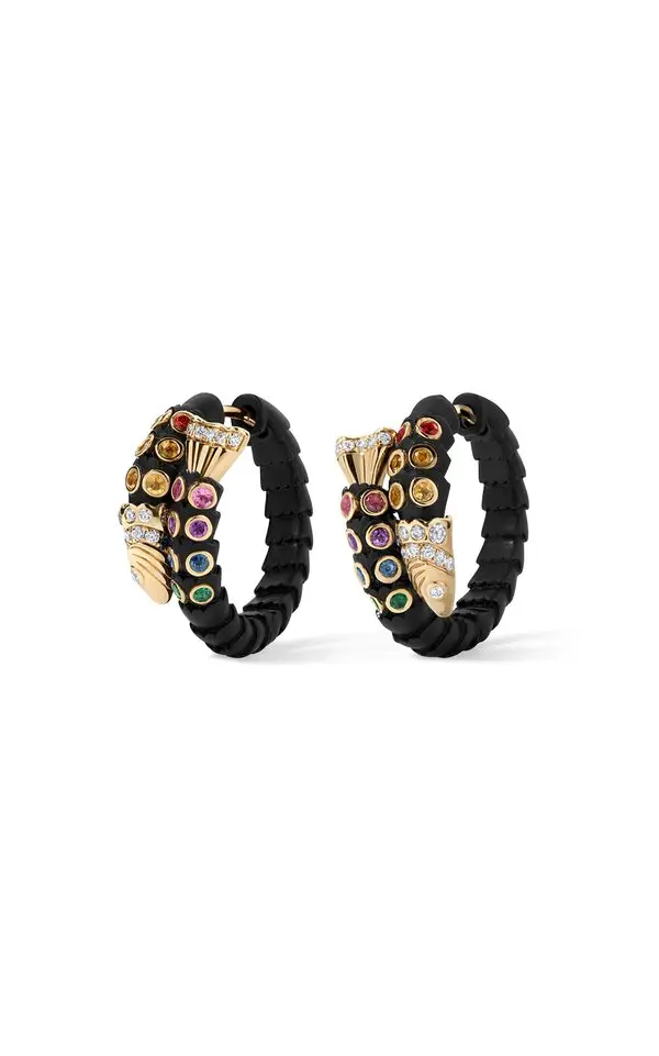EDEN PRESLEY Steel Swedish Fish Earrings - Multi