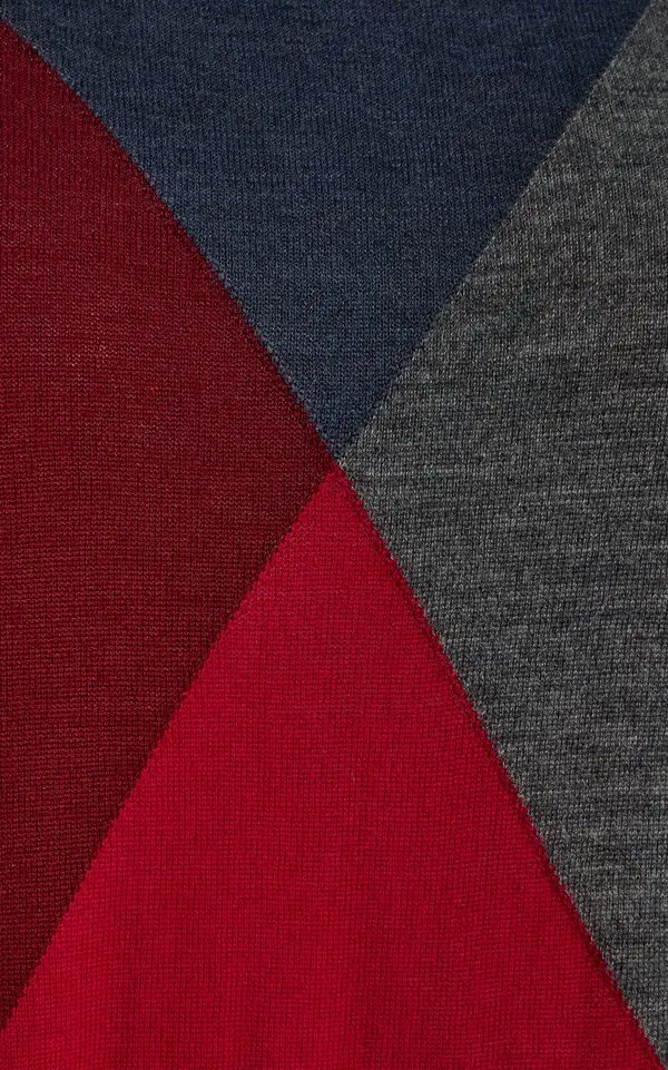 LESET James Oversized Argyle Wool Sweater