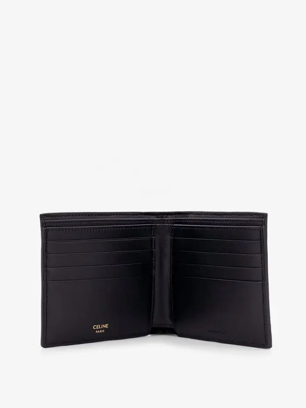 Celine Bifold Triomphe Coated Canvas And Leather Wallet