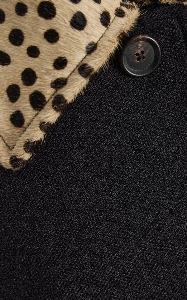RÓHE Cheetah Collar Wool Overcoat