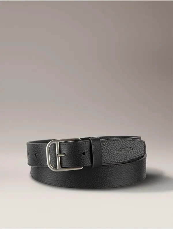 Calvin Klein Pebble Leather Harness Belt - Black