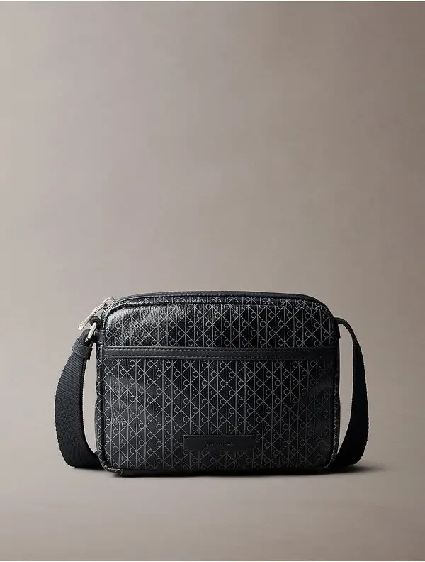 Calvin Klein Coated Emblem Logo Camera Bag - Black