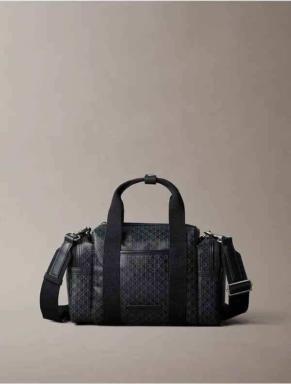 Calvin Klein Coated Emblem Logo Crossbody Bag - Black